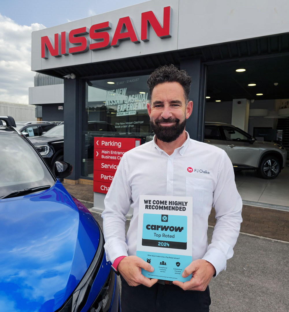 FJ Chalke Nissan in Wincanton is a 'top rated' winner on Carwow!